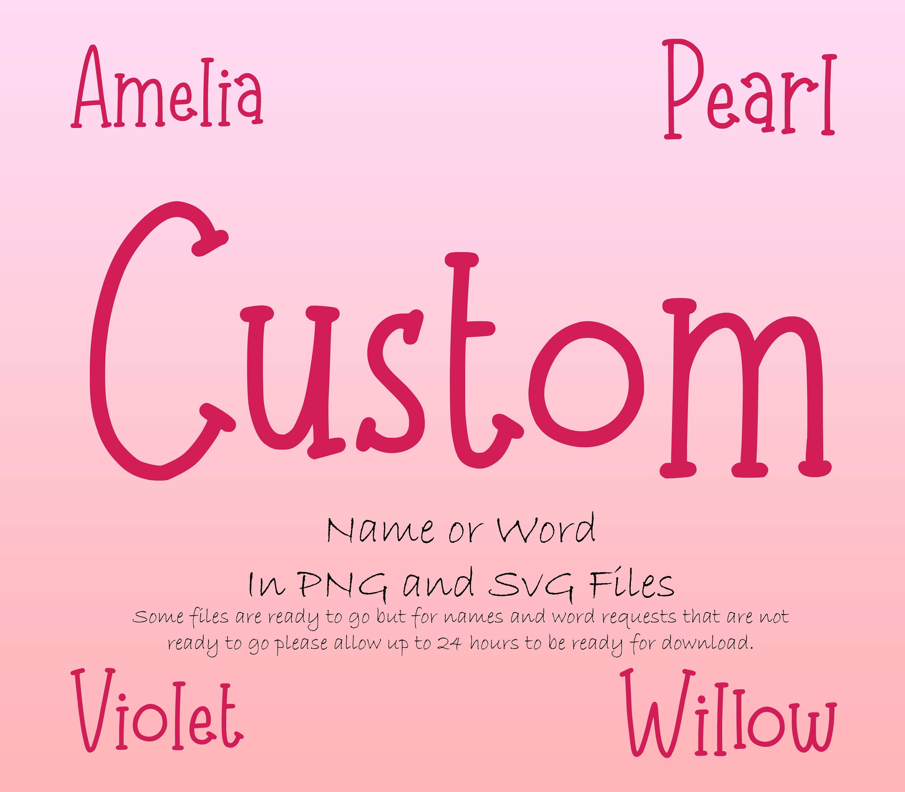 Custom Name Word PNG SVG Files Digital Download Adelaide Font - Etsy