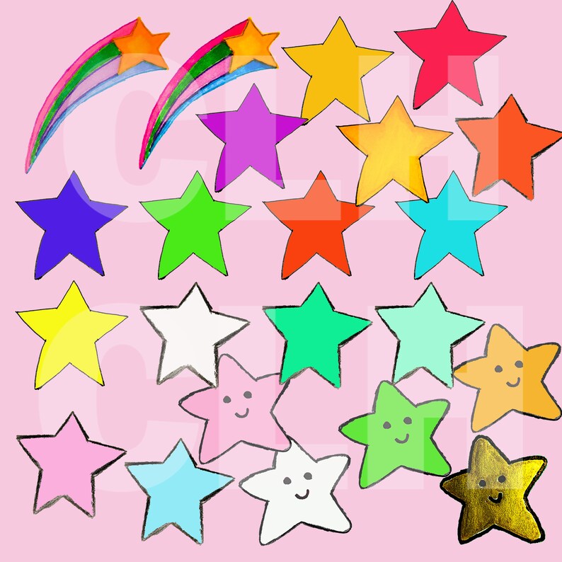 Ultimate Star Clipart 42 PNG Files - Etsy