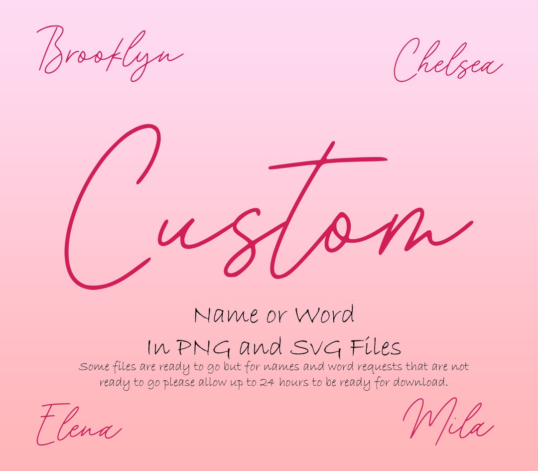Custom Name Word PNG SVG Files Digital Download Acoustica Font - Etsy
