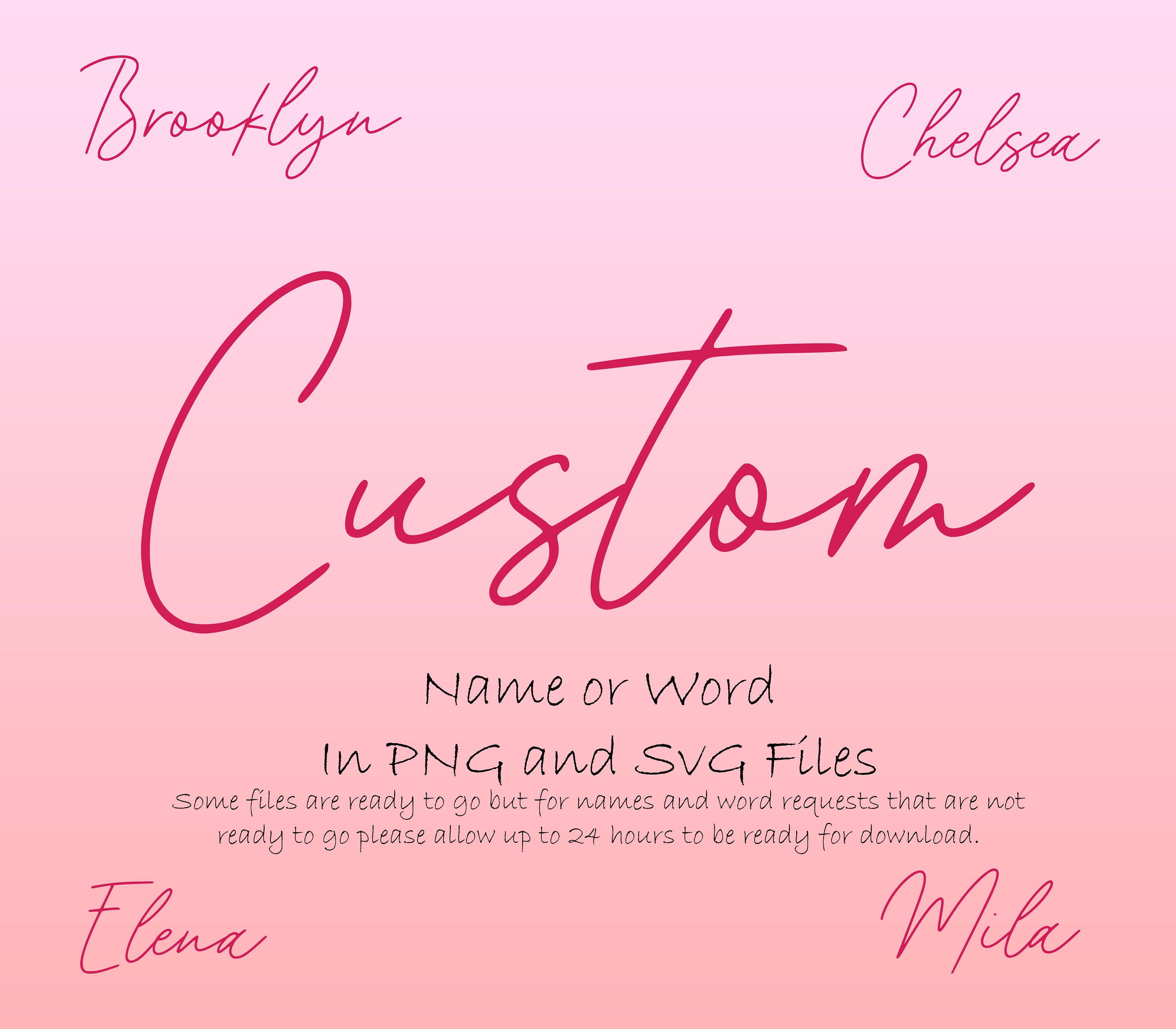 Custom Name Word PNG SVG Files Digital Download Acoustica Font - Etsy