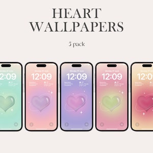 Crystal Heart iPhone Wallpapers, Gradient Wallpapers, Ios 16, Aesthetic ...