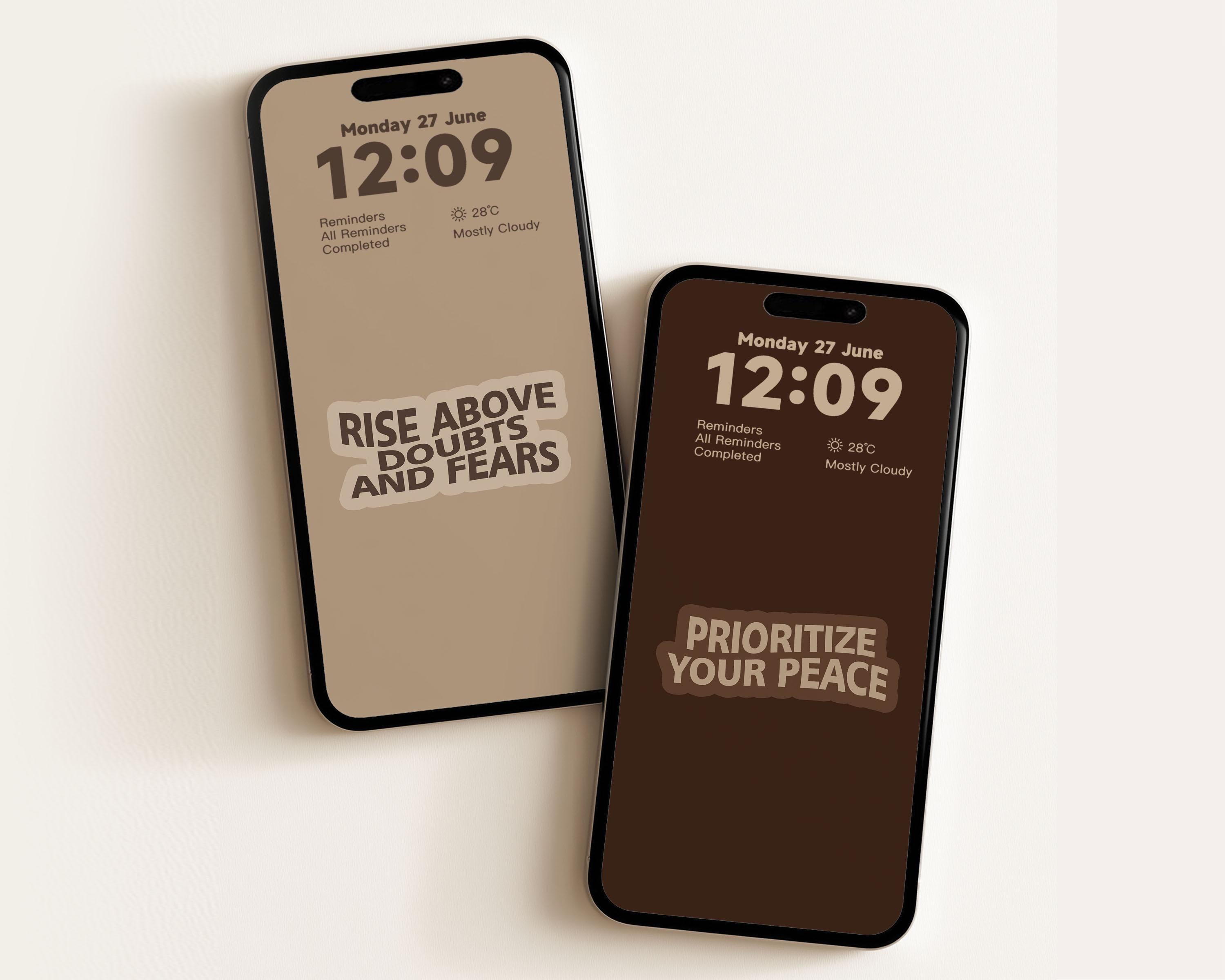 Brown Affirmation Wallpapers Bundle – Motivational iPhone Lock Screens ...