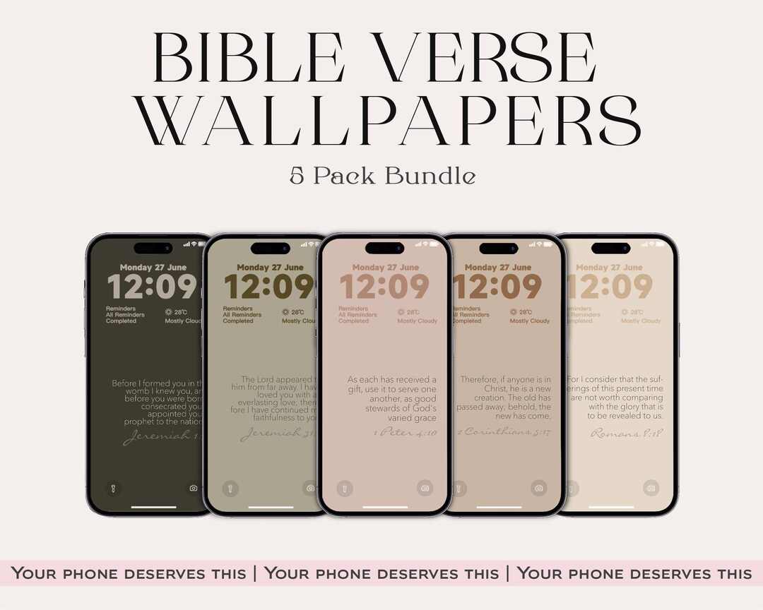 Bible Verse iPhone Wallpaper: Neutral Christian Lock Screen (digital ...