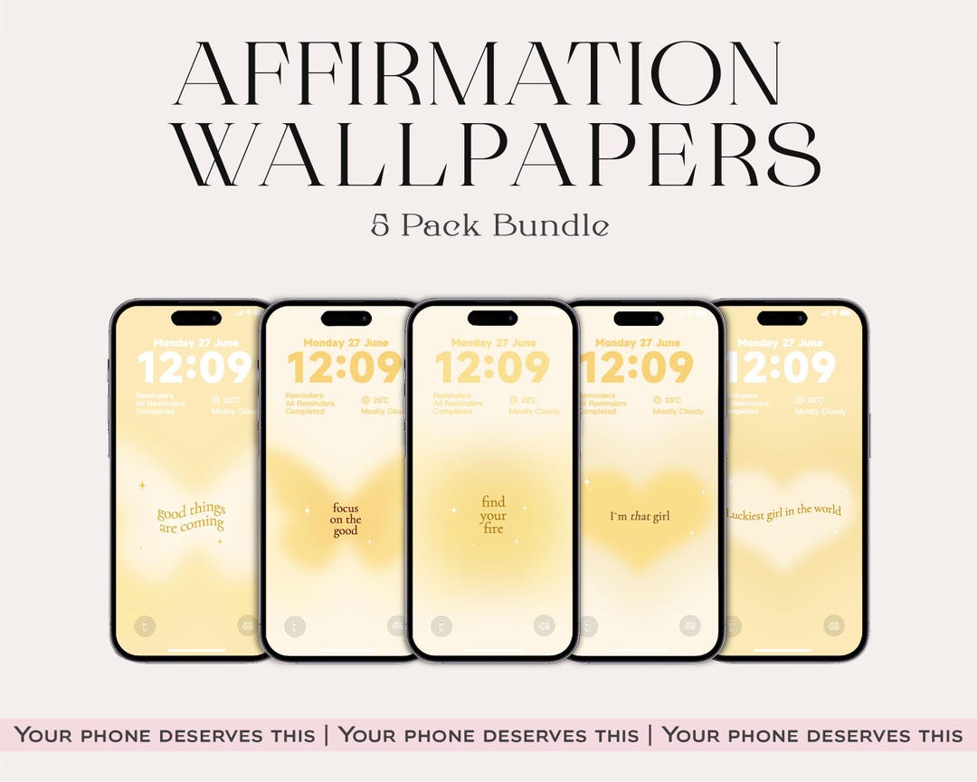 Butter Yellow Affirmation Wallpaper, Lockscreen (digital Download - Etsy