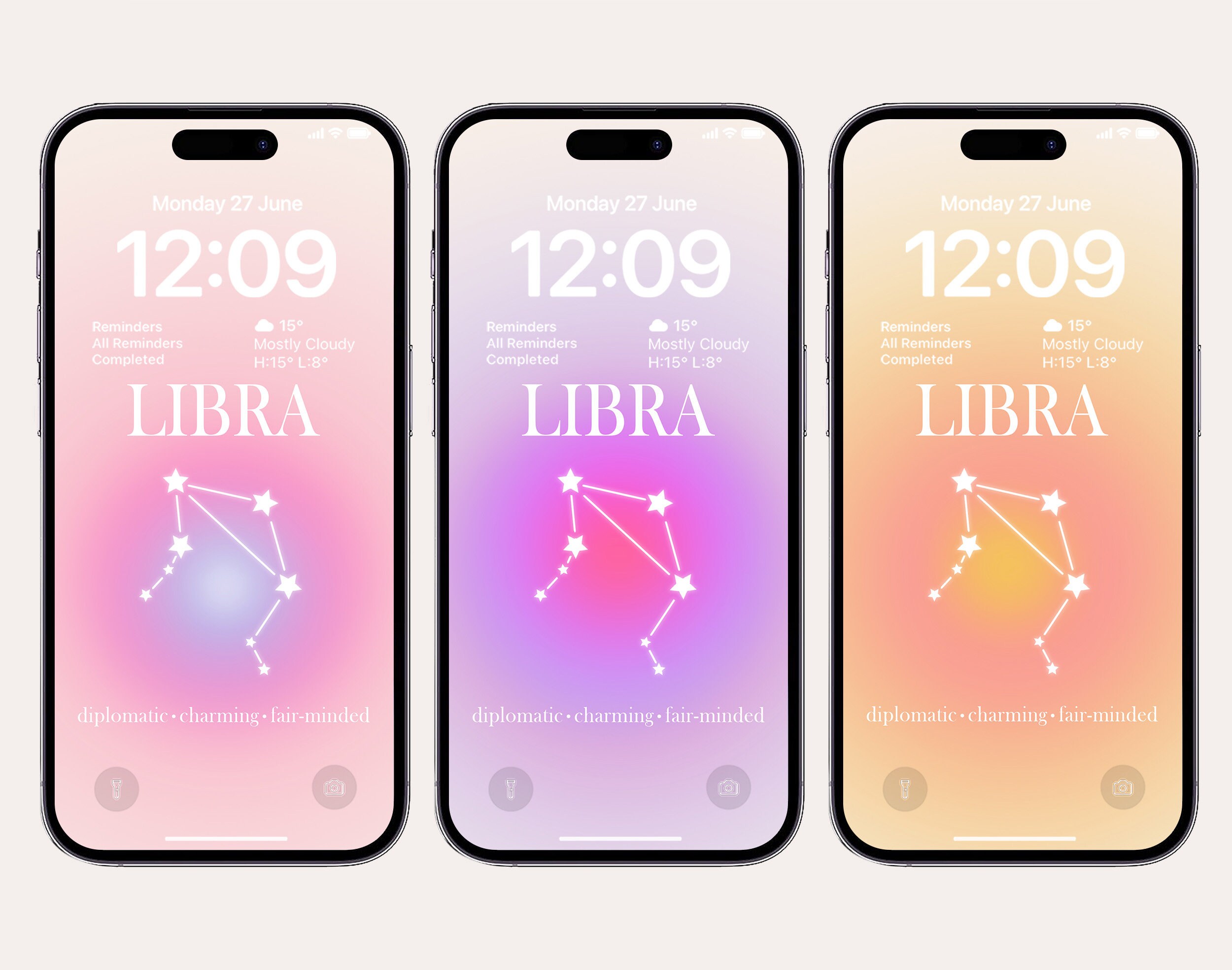 Zodiac Sign Phone Wallpapers, Libra Wallpapers, Ios 16, Aesthetic ...