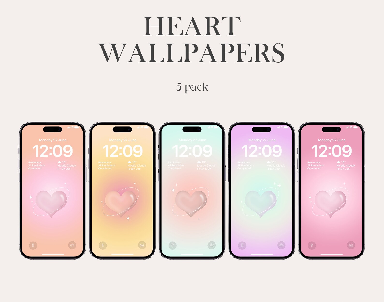 Cute Heart iPhone Wallpapers, Gradient Wallpapers, Ios 16, Aesthetic ...