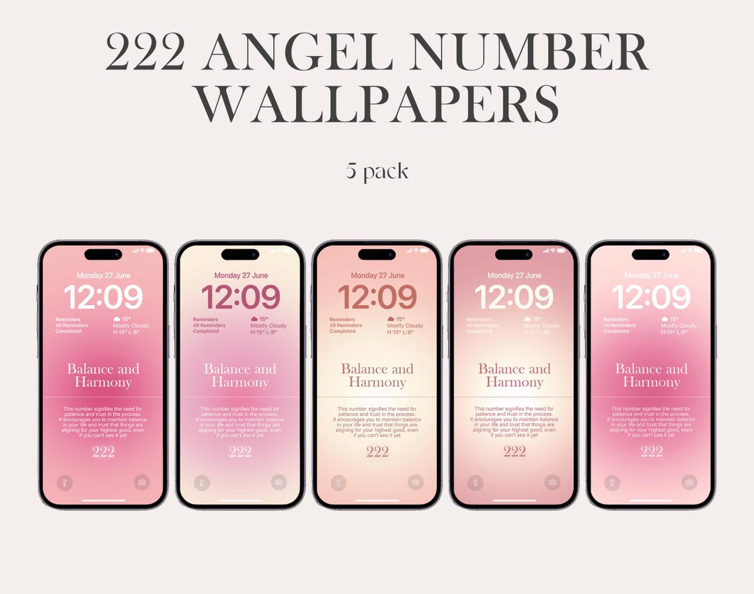 222 Angel Number, Phone Wallpapers, Manifestation, Ios 17, Aesthetic ...