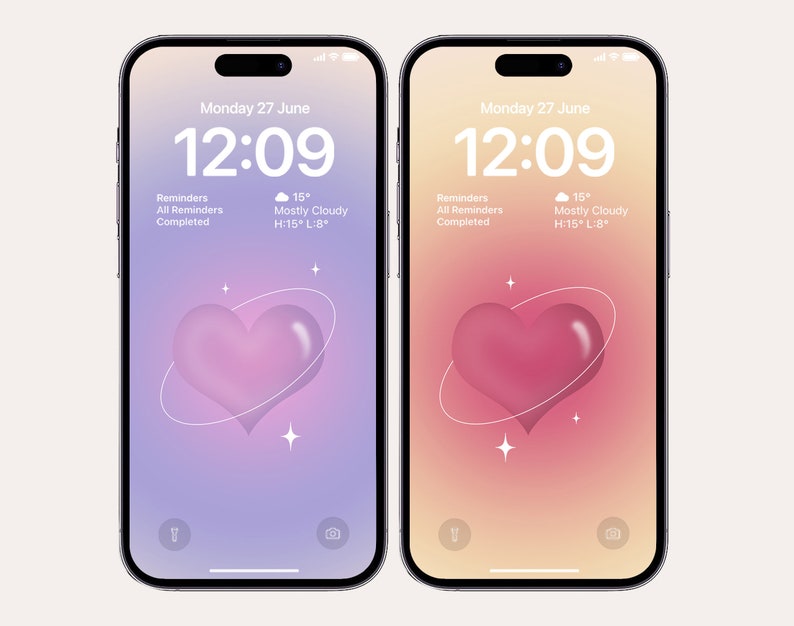 Crystal Heart iPhone Wallpapers, Gradient Wallpapers, Ios 16, Aesthetic ...