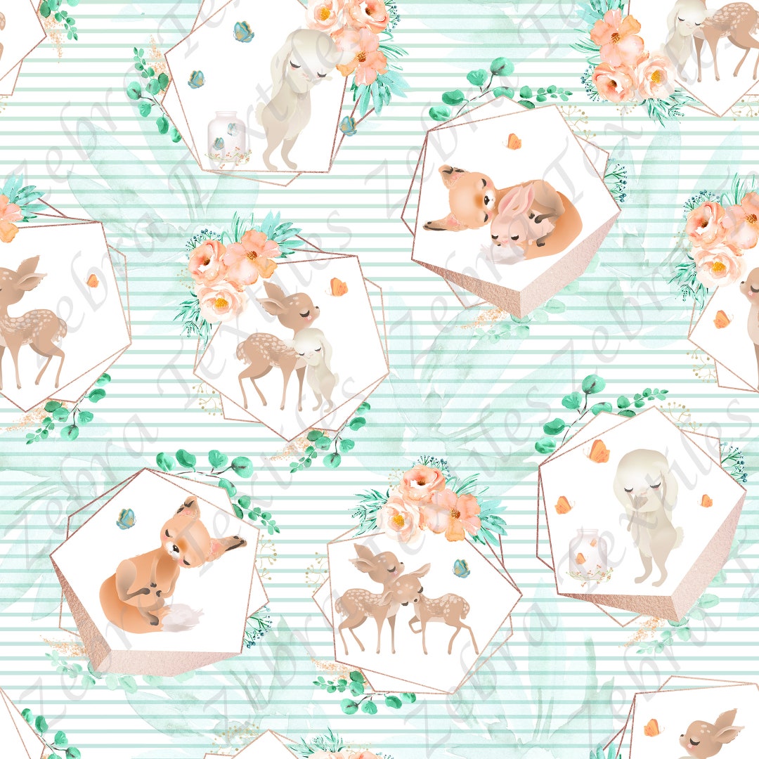 Cute Animals Geo Striped Background, Animal, Seamless Pattern, Seamless ...