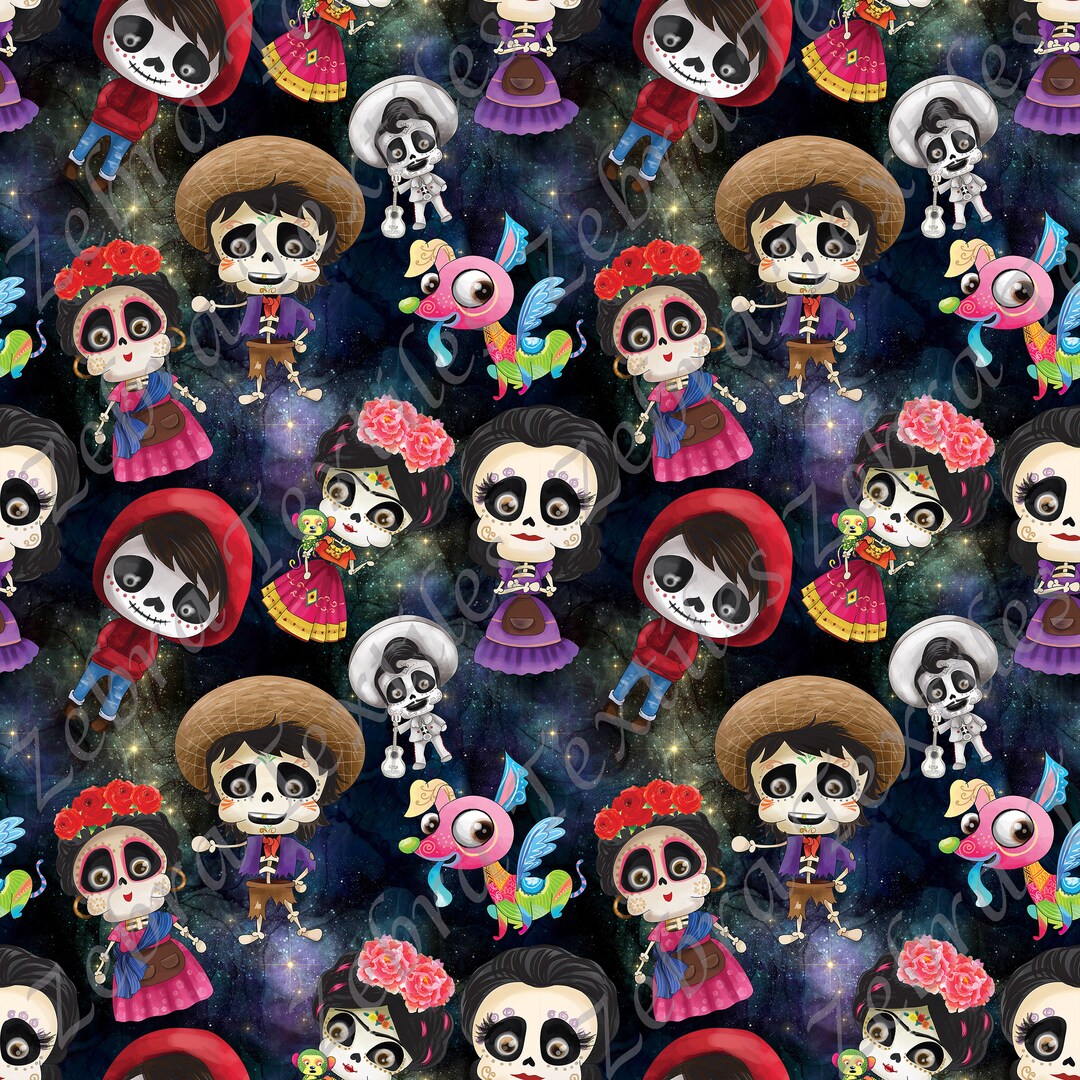 Coco Nebula Background, Skull, Seamless Pattern, Seamless Pattern ...
