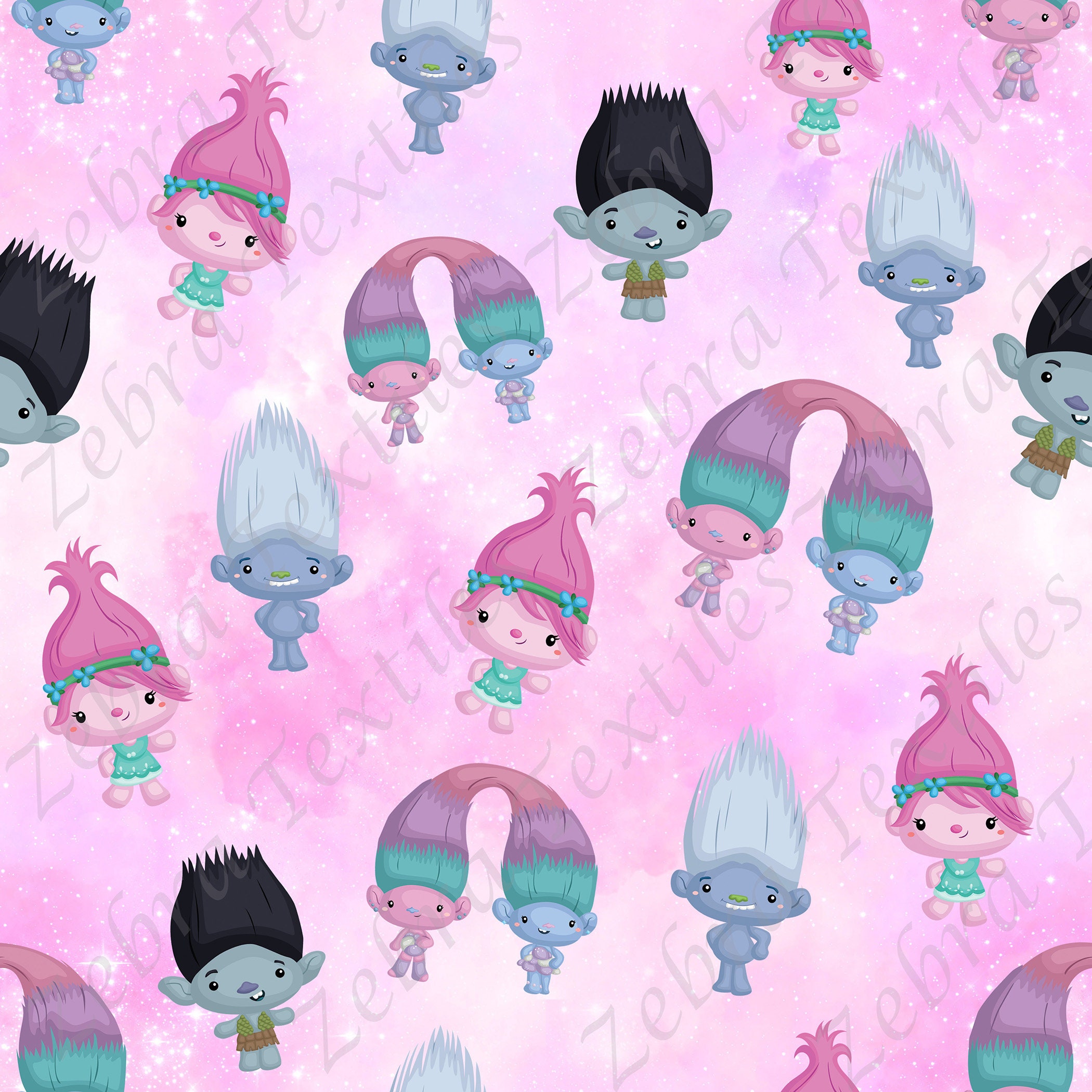 Troll Pink Background, Seamless Pattern, Seamless Pattern, Digital ...