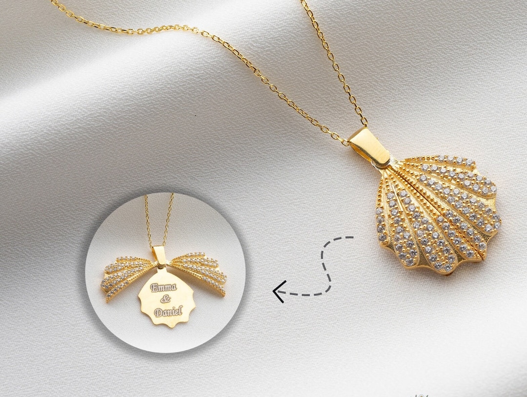 Personalized Shell Name Necklace ,925K Sterling Silver, Custom Name ...