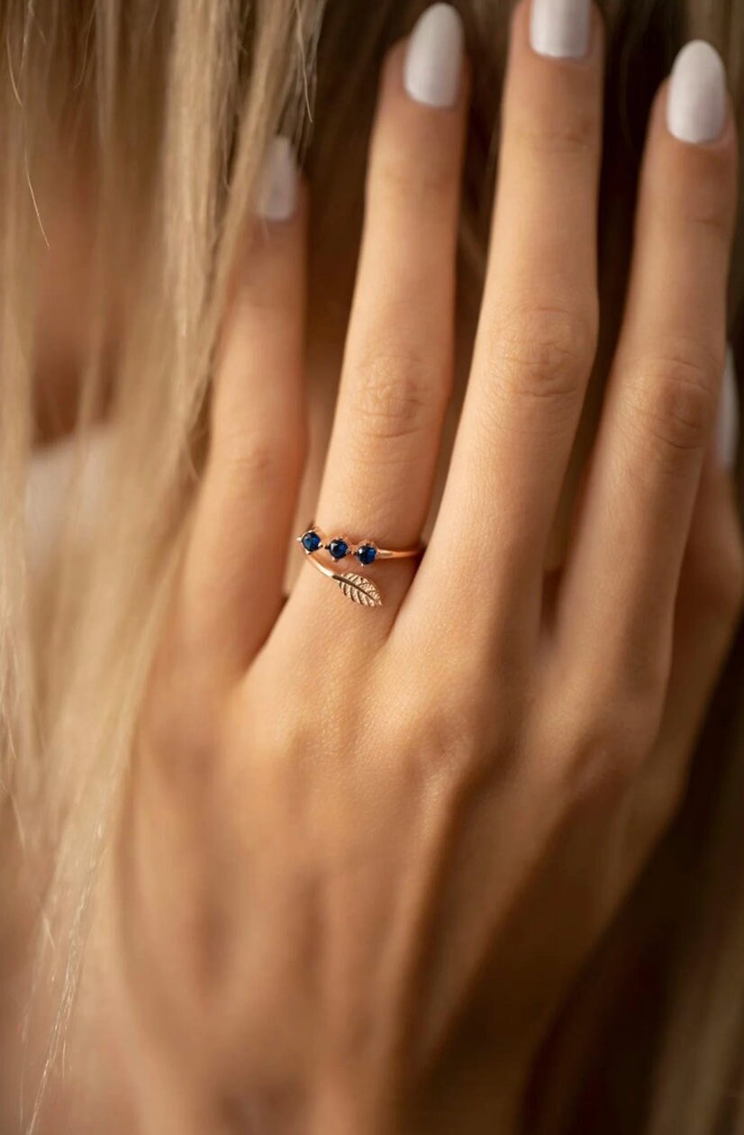 Minimalist Ring With 3 Stones Handmade Jewelry Christmas - Etsy UK