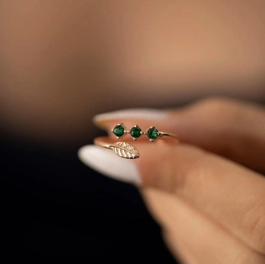 Minimalist Ring With 3 Stones Handmade Jewelry Christmas - Etsy UK