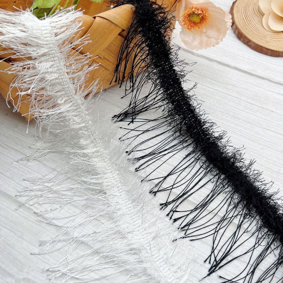 Frayed Fringe Tassel Trim Fluffy Puffy Messy Fringe Edging for Craft ...
