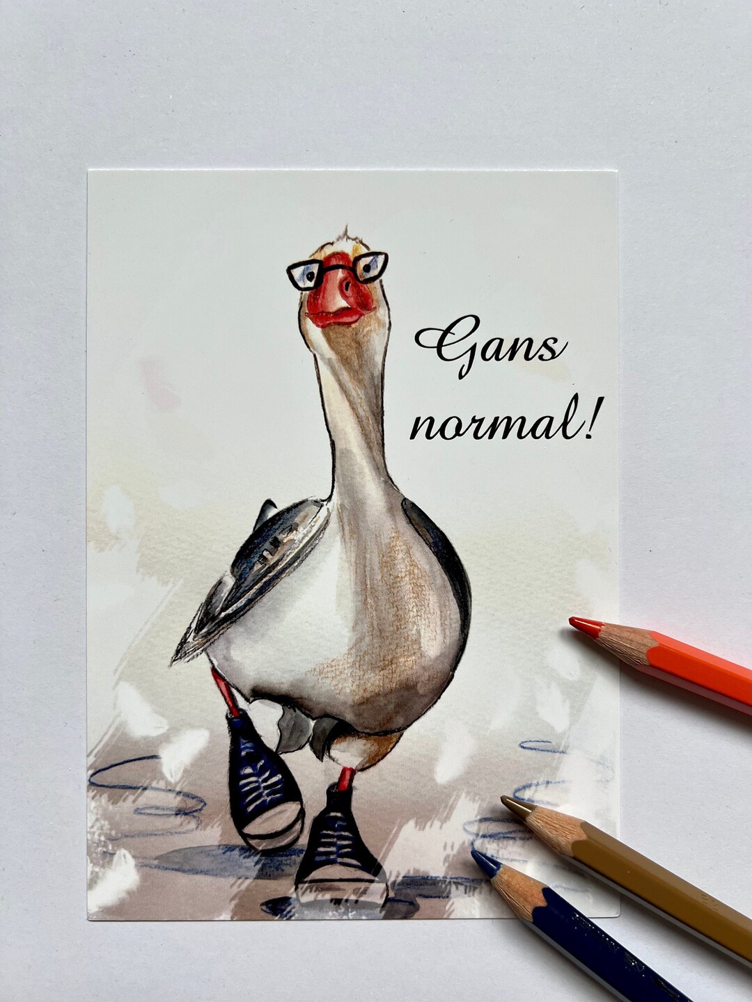 Postkarte Gans normal Gans Vogel lustig - Etsy.de
