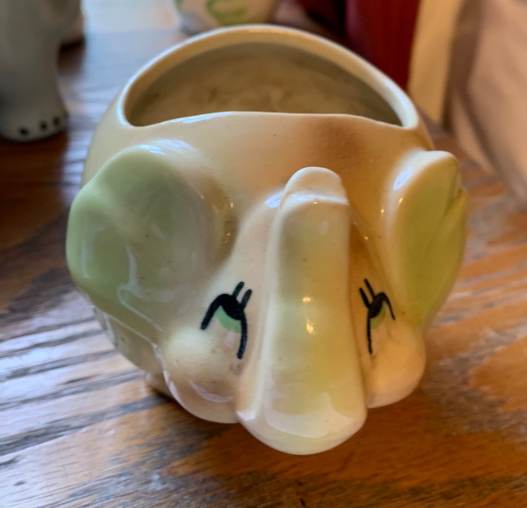 Elephant Pottery Planter - Etsy