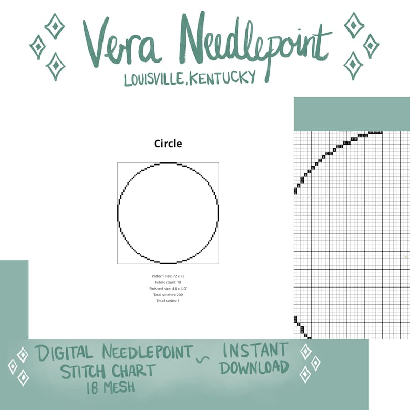 Needlepoint Round Template - Etsy