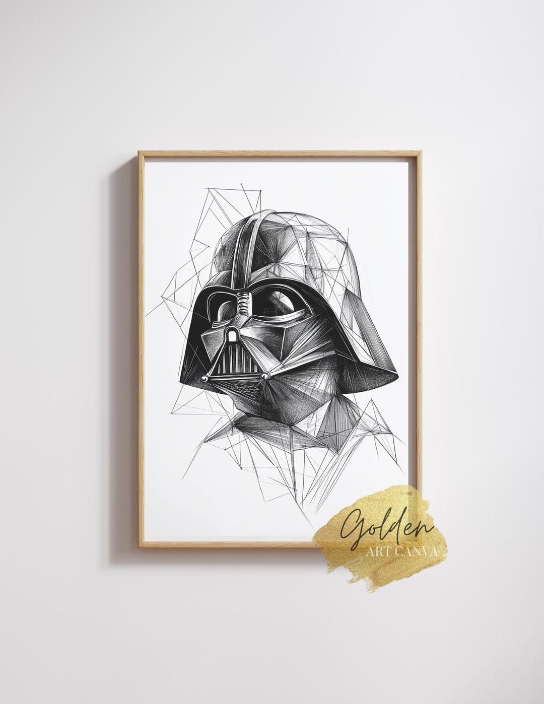 Darth Vader HD Digital Print Star Wars Line Drawing Art Modern Wall ...