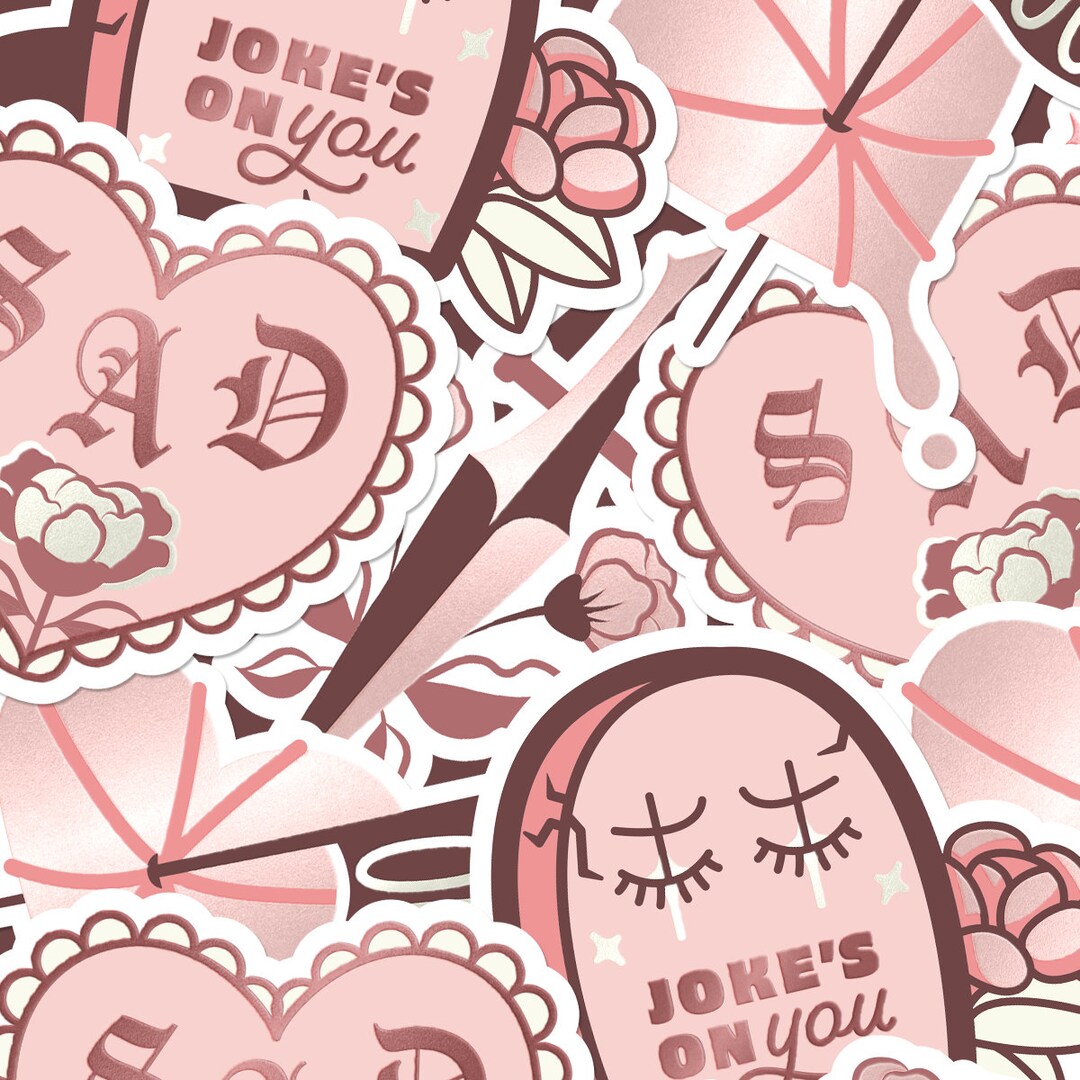 Sad Girl Sticker Pack Holographic Waterproof Matte or Glossy Sticker ...
