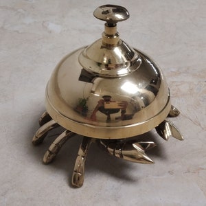 Brass Desk Bell, Crab Bell for Office Decor Bell, Antique Gift Designer ...