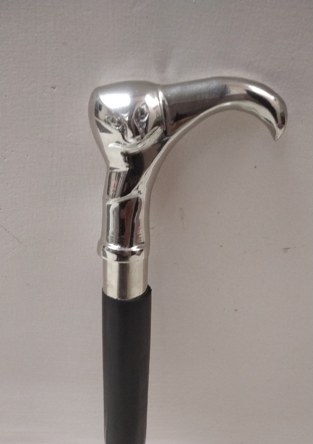Cat Face Brass Handle Walking Stick - Elegant Wooden Cane - Etsy