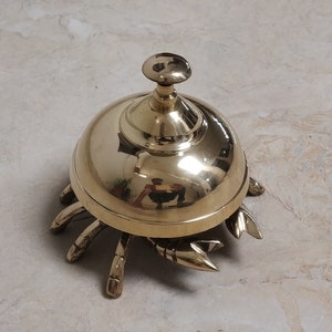 Brass Desk Bell, Crab Bell for Office Decor Bell, Antique Gift Designer ...