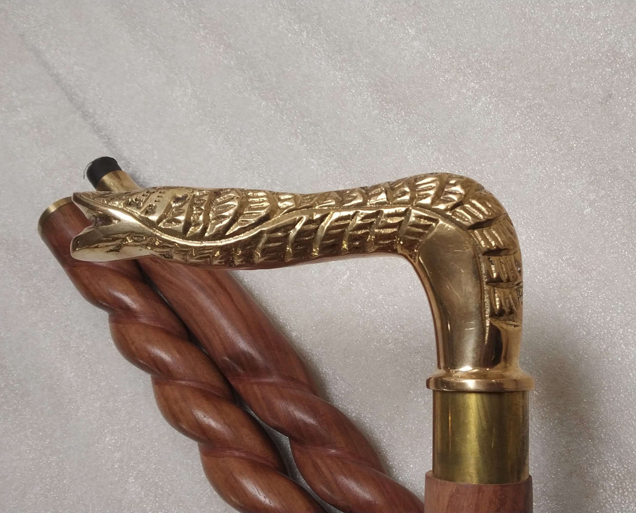 Brass Snake Design Handle Walking Stick Cane Serpentine - Etsy