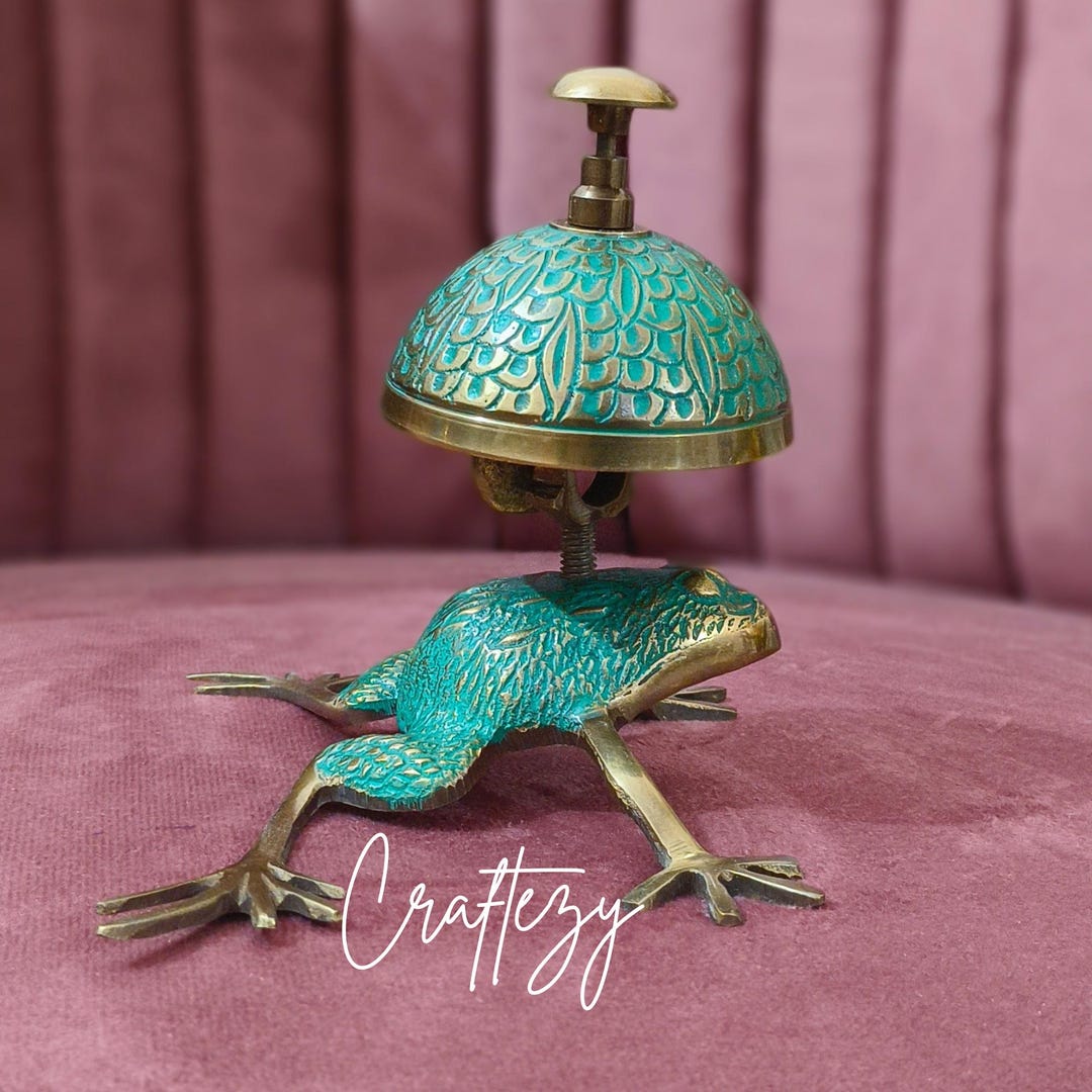 Antique Brass Desk Top Bell, Forge Bell for Office, Decor Bell, Antique ...