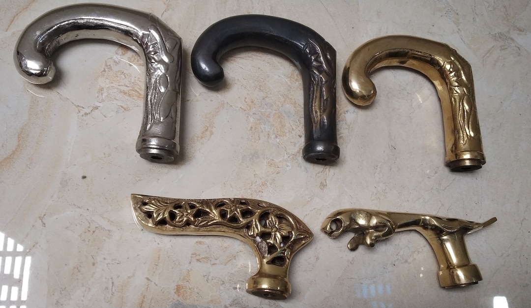 Solid Brass Walking Cane Handle | Antique Style Replacement Grip - Etsy