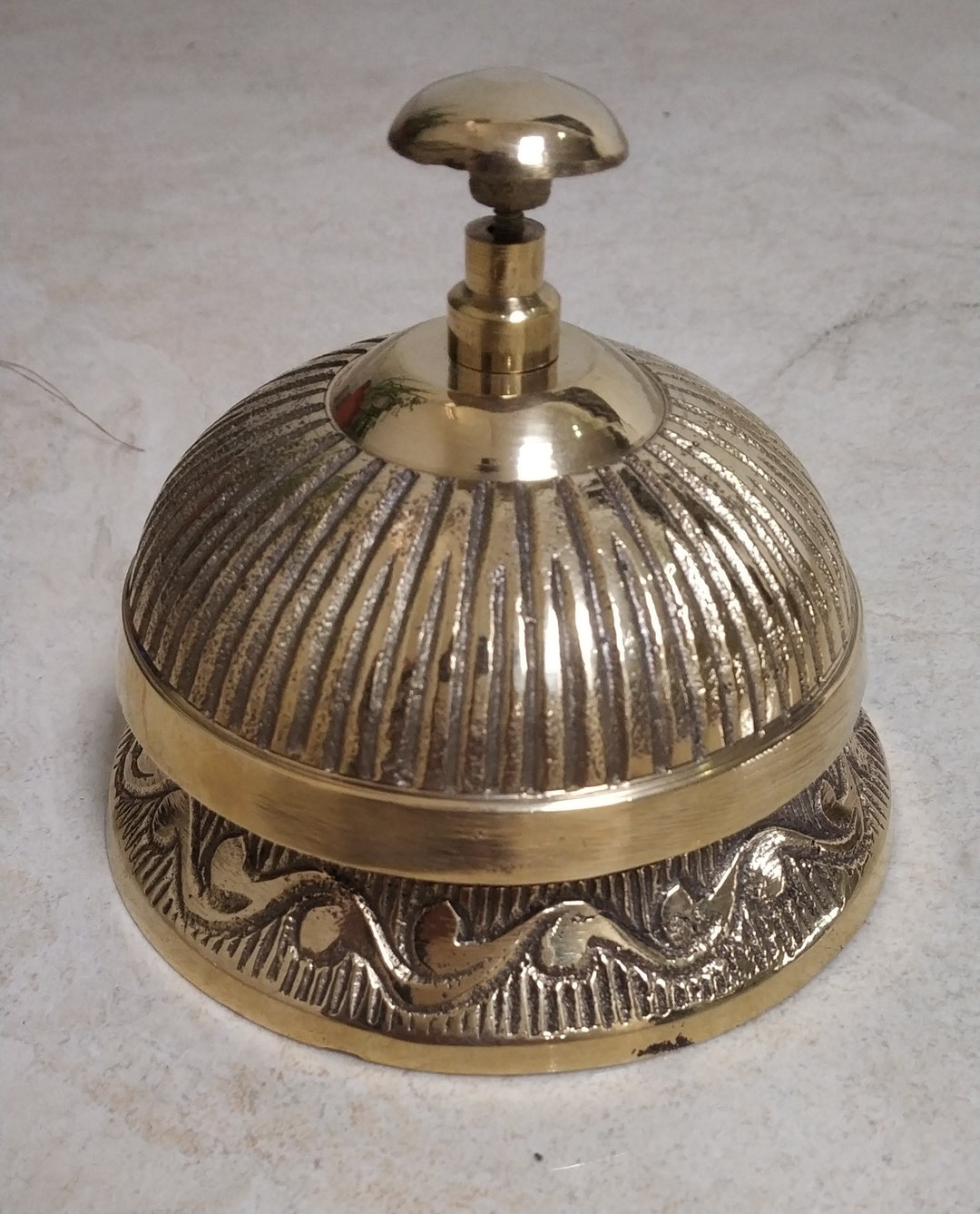 Brass Hotel Reception Bell | Counter Call Bell | Desk & Office Decor ...
