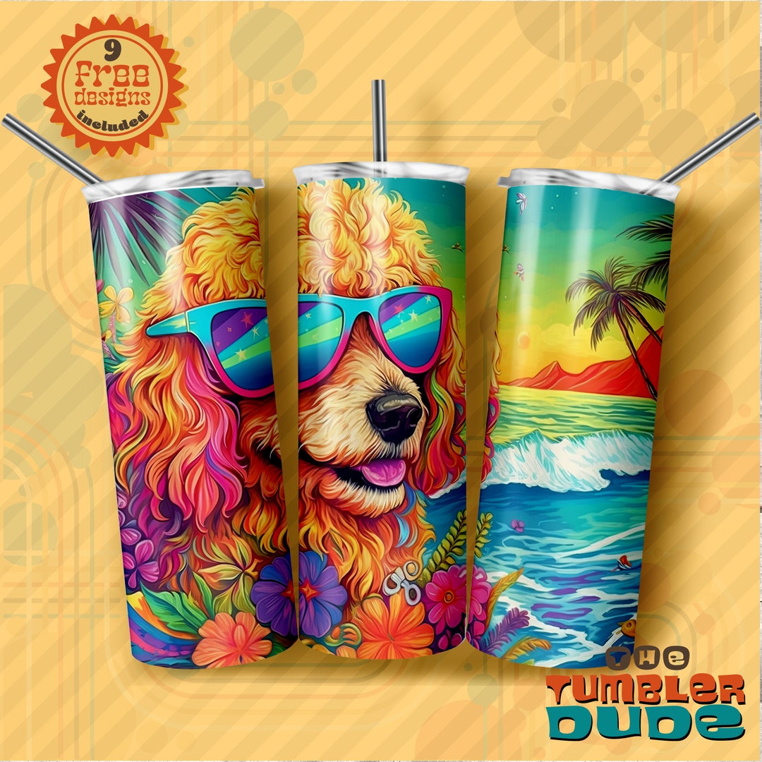 Colorful Goldendoodle Scene Design 20oz Skinny Tumbler - Etsy