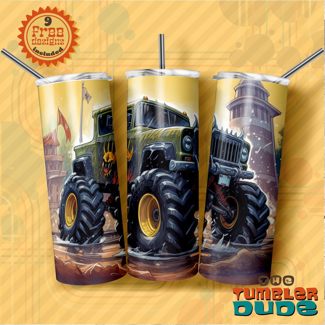 Monster TRUCK Truck off Road 4x4 Mudding Design 20oz Skinny - Etsy