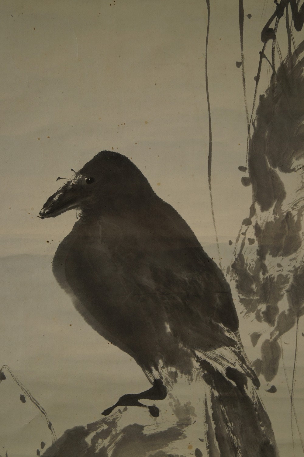 Japanese Kakemono Roll Painting - Crow - Etsy
