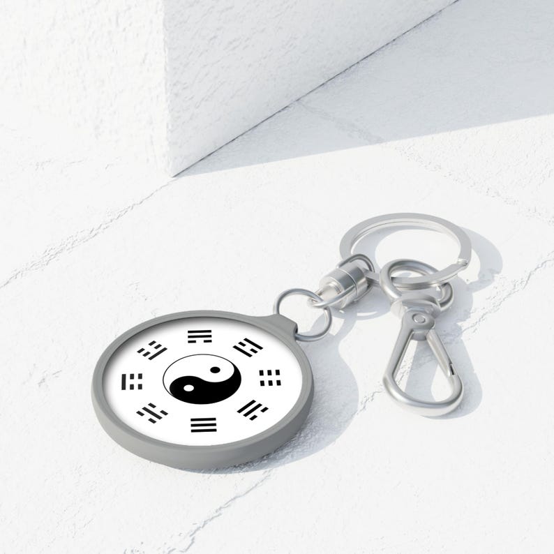 Yin Yang Taiji With Bagua Symbols Keyring Tag | Metal Keychain - Etsy