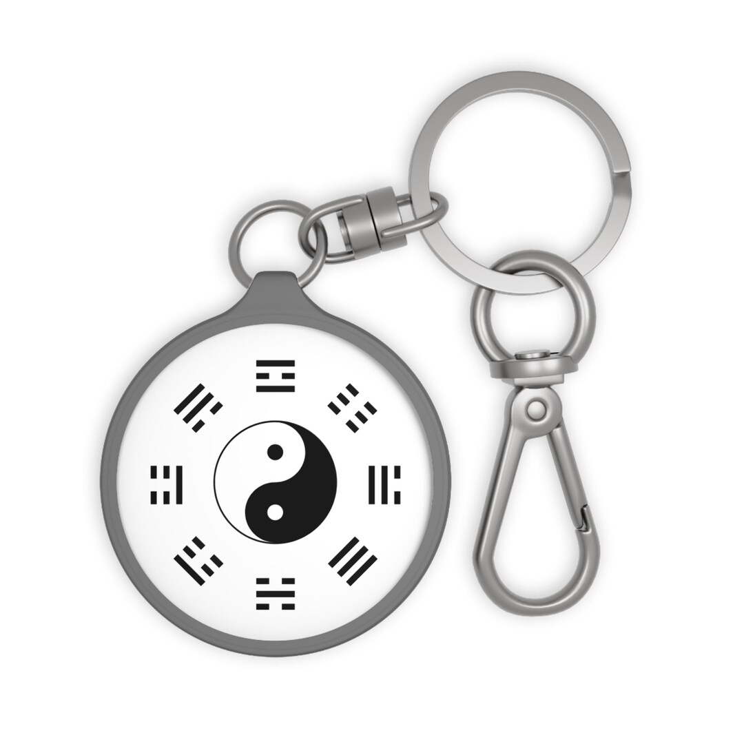 Yin Yang Taiji With Bagua Symbols Keyring Tag | Metal Keychain - Etsy