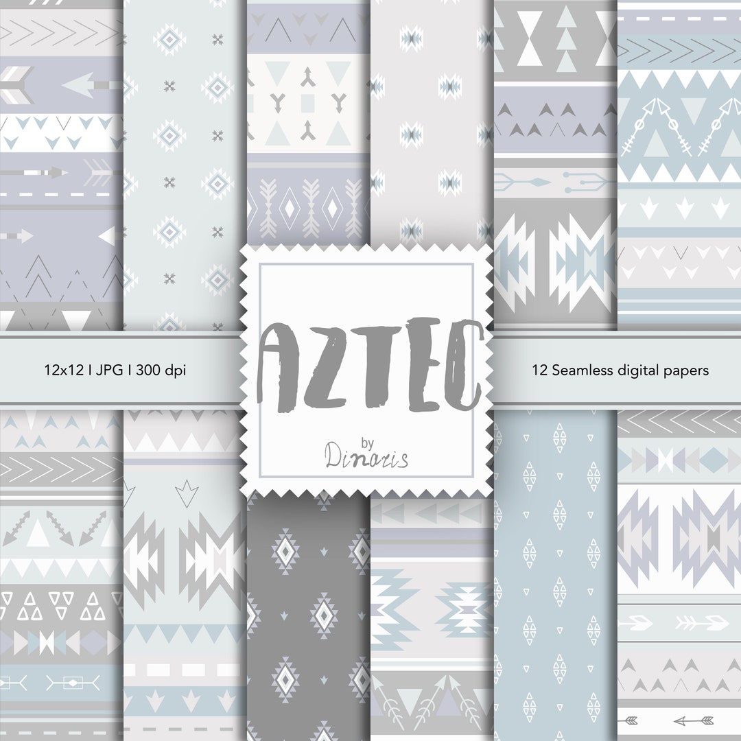 12 Aztec Boho Tribal Ethnic Digital Papers, JPG, Native Digital Paper ...