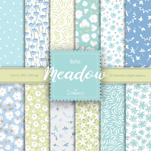 10 Boho Seamless Digital Papers Spring Floral Spring - Etsy