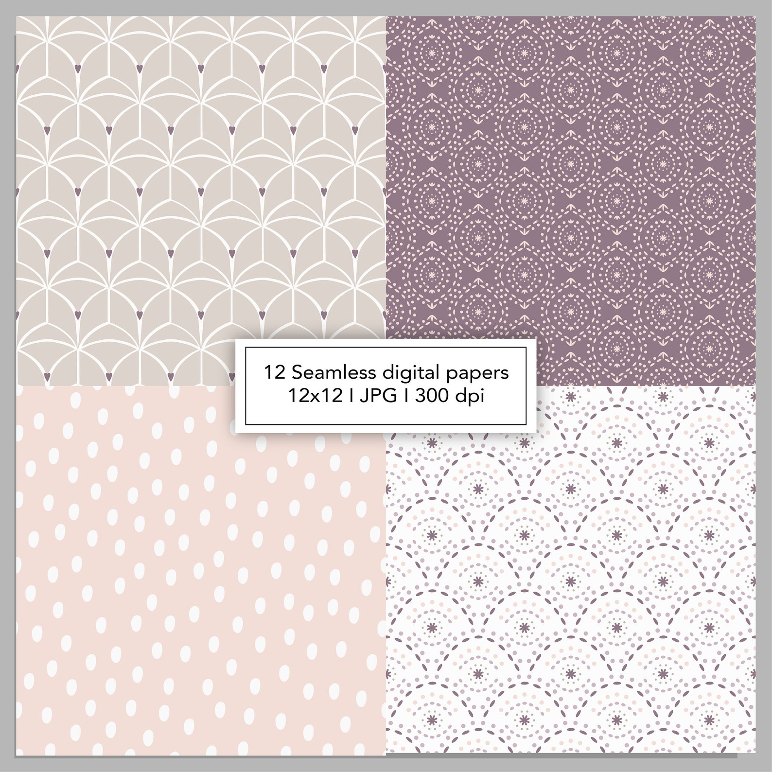 12 Boho Digital Papers, Neutral Boho Chic Digital Paper Pack, Neutral ...