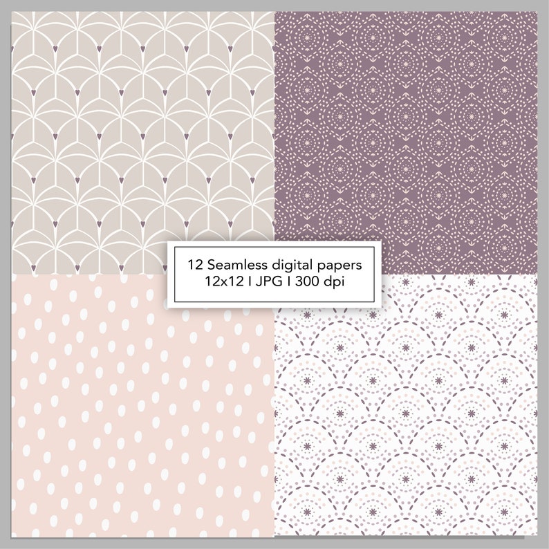 12 Boho Digital Papers, Neutral Boho Chic Digital Paper Pack, Neutral ...