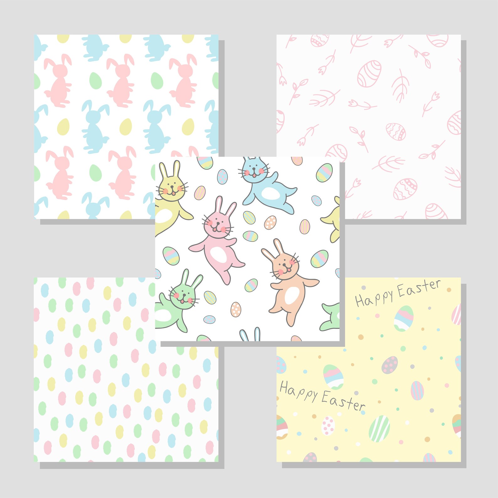10 Colorful Easter Seamless Digital Papers, Easter Backgrounds, Easter ...