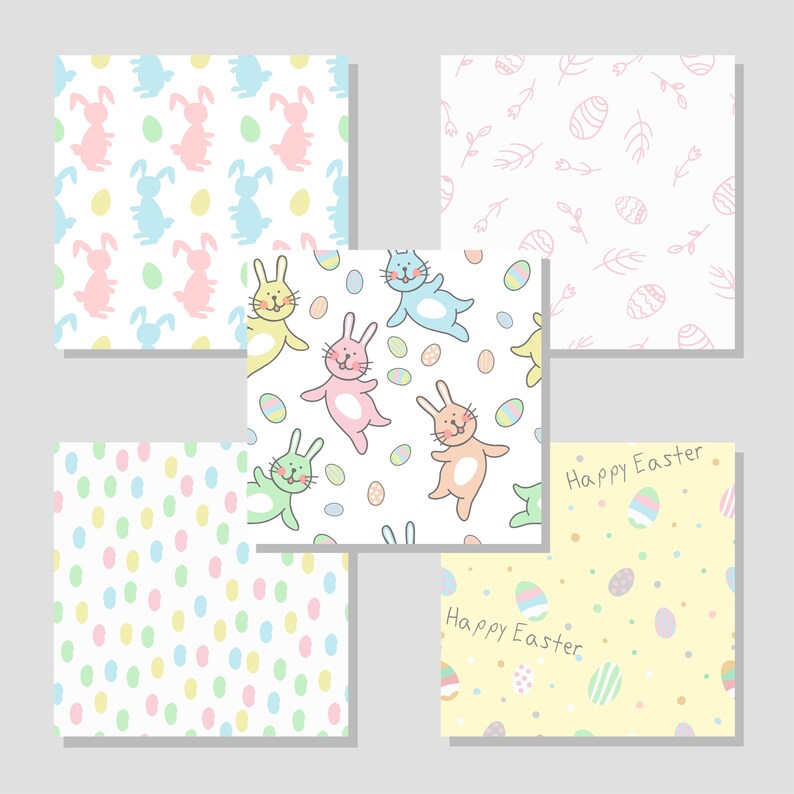 10 Colorful Easter Seamless Digital Papers, Easter Backgrounds, Easter ...