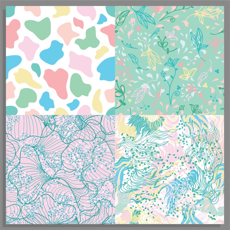 12 Summer Mood Digital Paper Pack, Beach Print, Colorful Summer Pattern ...