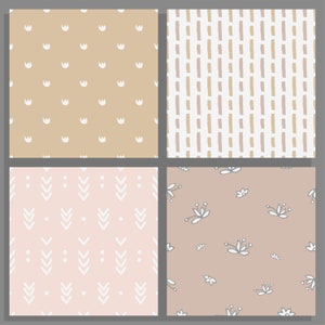 12 Boho Digital Papers, Neutral Boho Digital Paper Set, Neutral Pattern ...