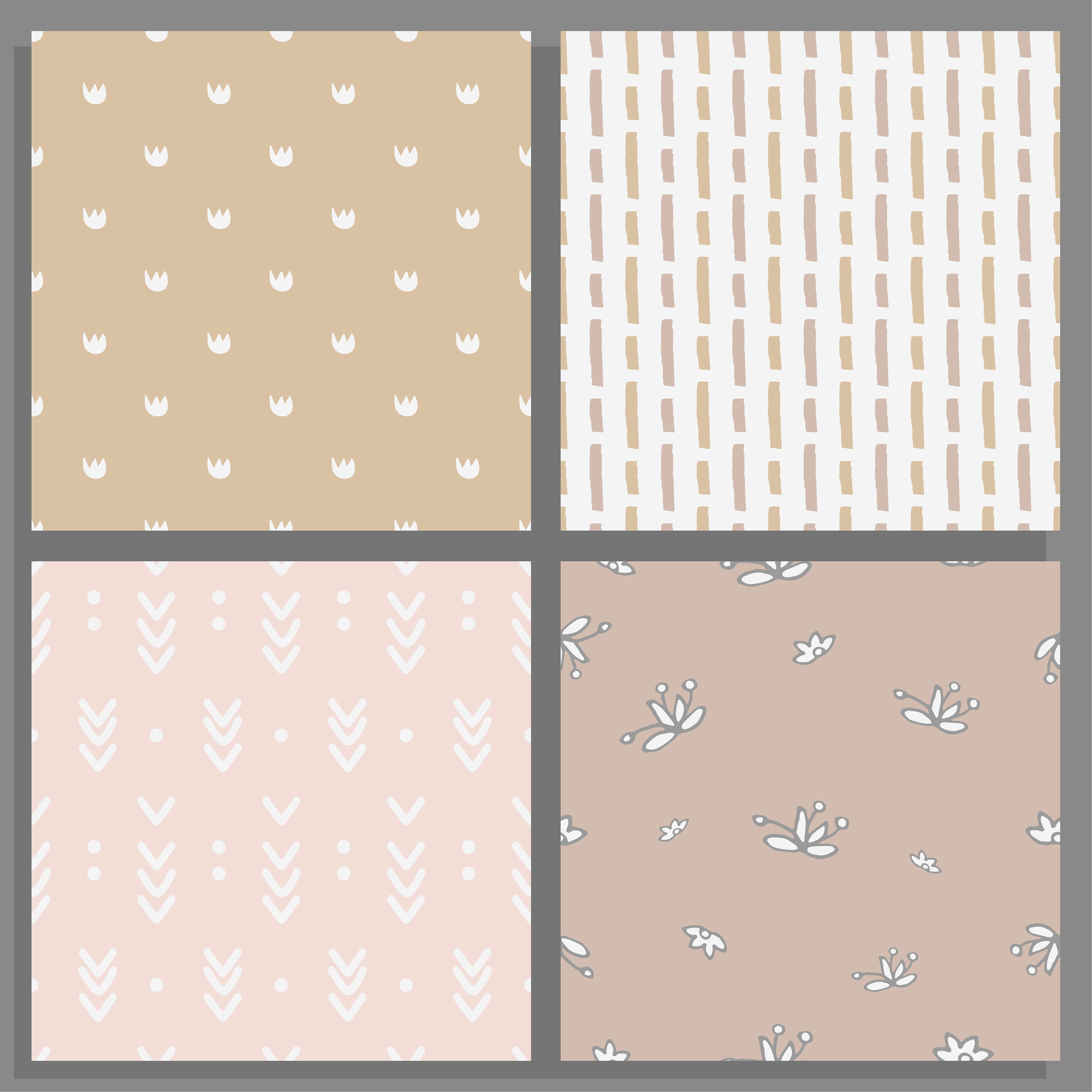 12 Boho Digital Papers, Neutral Boho Digital Paper Set, Neutral Pattern ...