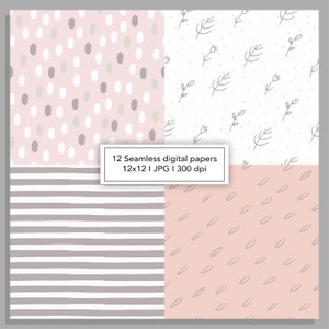 12 Floral Boho Digital Paper Set, Seamless Textures, Flower Patterns ...