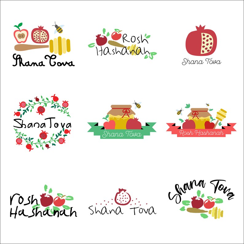 9 Bundle Shana Tova Rosh Hashanah Printable Digital Files - Etsy