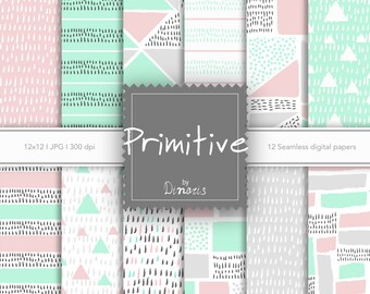 Boho Abstract Digital Paper Pack Teal and Gold Abstract - Etsy