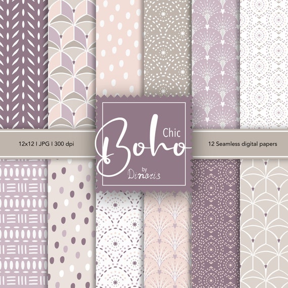 12 Boho Digital Papers Neutral Boho Chic Digital Paper Pack - Etsy