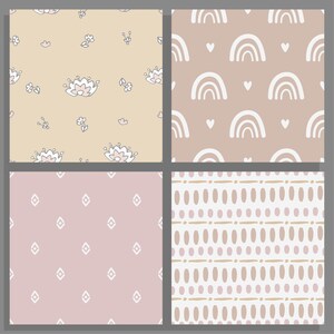 12 Boho Digital Papers, Neutral Boho Digital Paper Set, Neutral Pattern ...